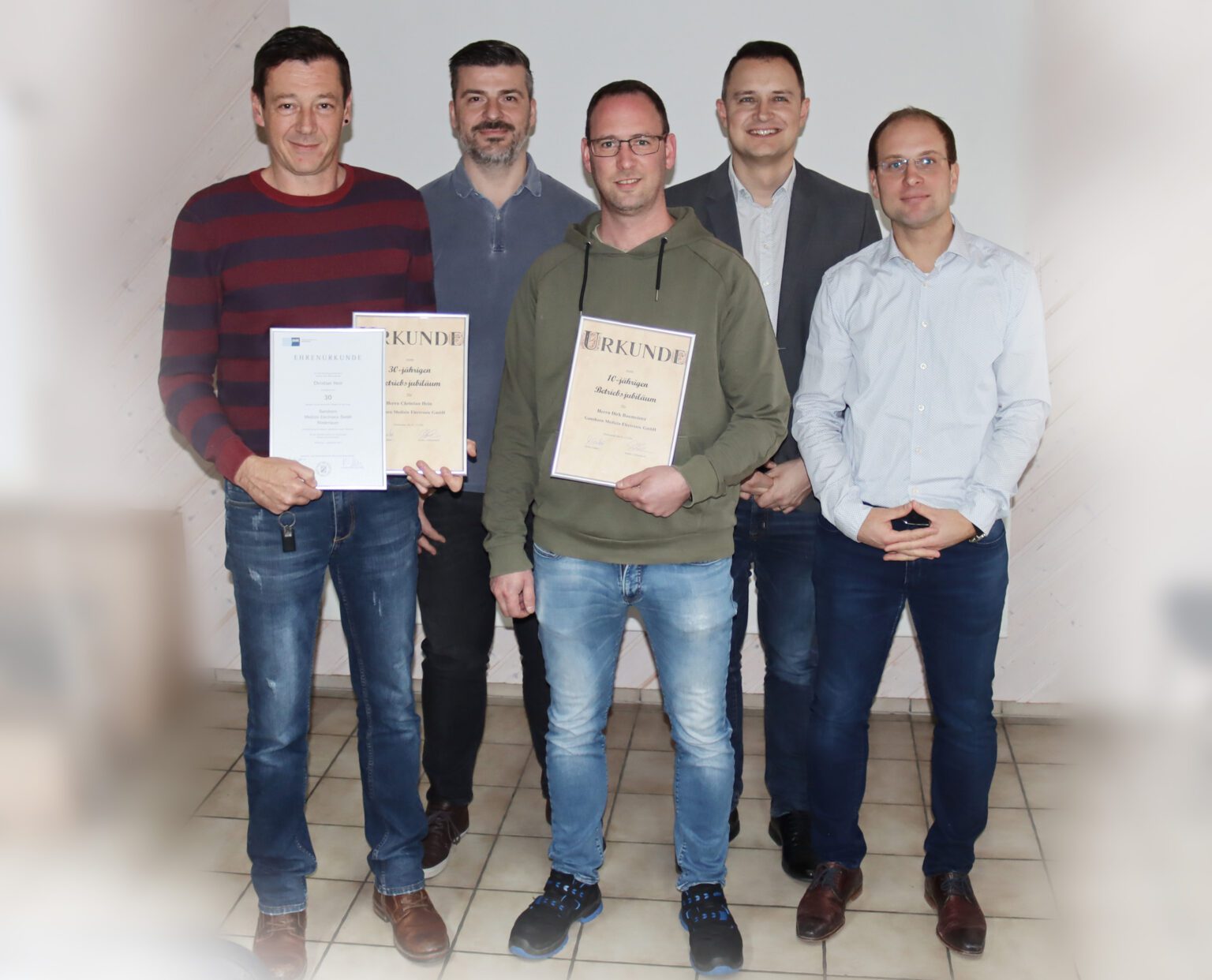 Langjährige Mitarbeiter geehrt - GANSHORN Medizin Electronic GmbH